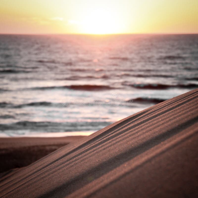 Sunset on French Atlantic Coast Stock Photo - Image of nature, beach ...