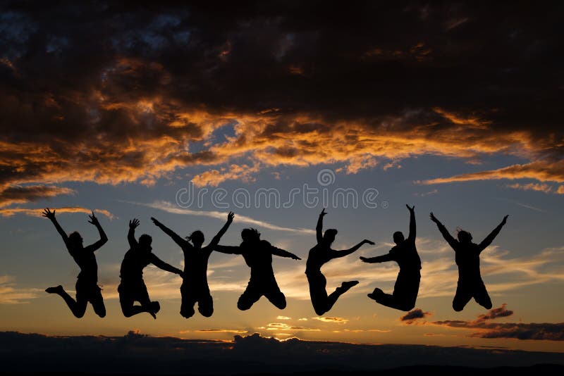 Sunset friends stock photo. Image of beach, hands, group - 27059316