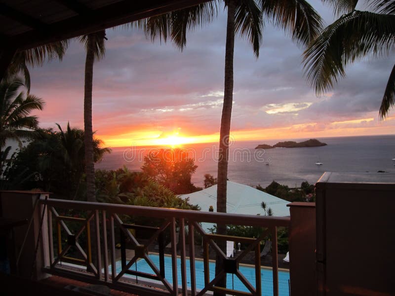 Sunset in front of the sea stock photo. Image of front - 71347534