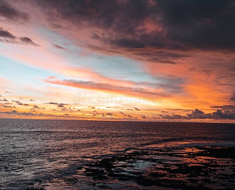Sunset on Garut beach stock image. Image of garut, tinge - 285572535