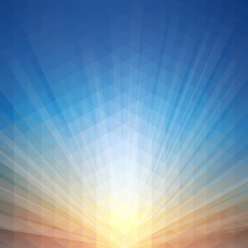Sunset Geometric Triangle Background Stock Vector - Illustration of ...