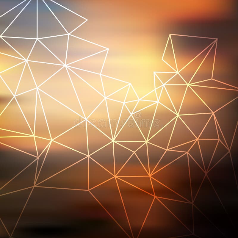 Sunset Geometric Blurred Background Stock Vector - Illustration of ...