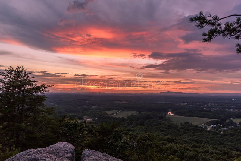 Sunset on Georgia Mountains Stock Image - Image of travel, ecology ...