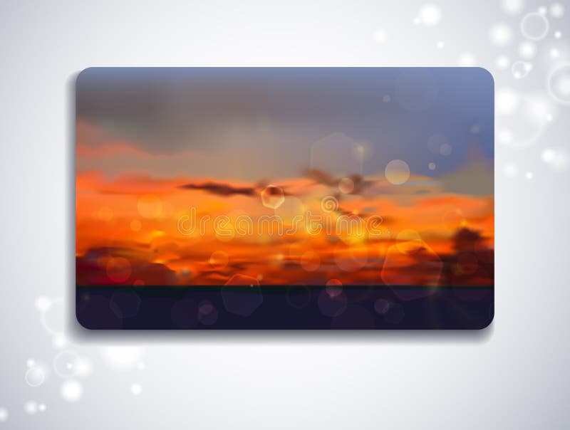 Sunset gift card stock illustration. Illustration of ocean - 16416643