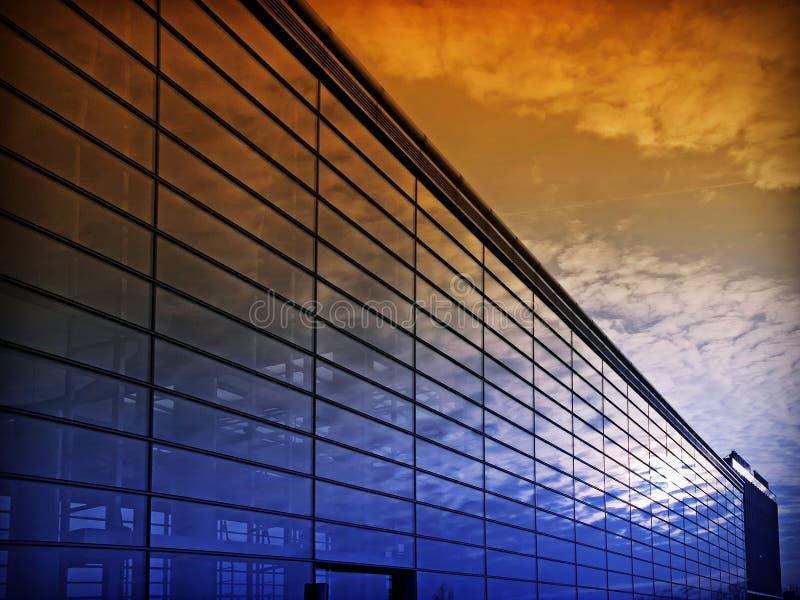 Sunset in the glass stock photo. Image of heaven, city - 12774716