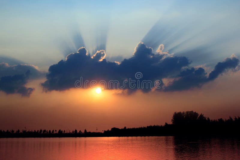 Magnificent sunset glow stock image. Image of colorful - 14188019
