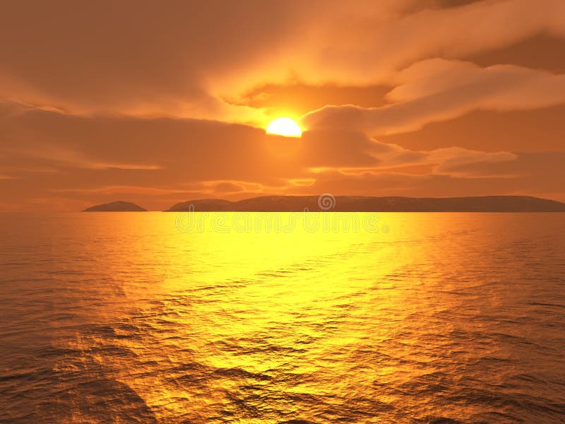 Sunset Glow stock illustration. Illustration of ocean - 3317550