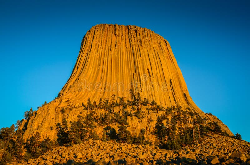 Devil tower stock photo. Image of famous, travel, hill - 7301202