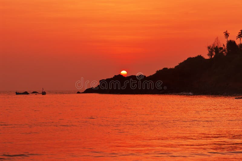 Sunset in Goa stock image. Image of nature, breaking - 27883149