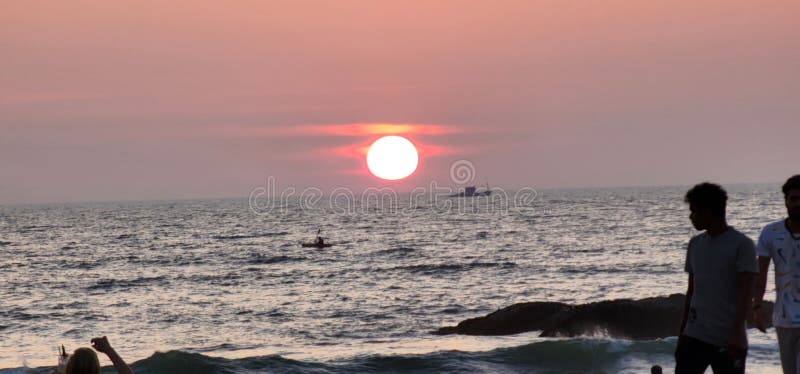 Sunset in Goa beach stock photo. Image of ocean, beach - 271120454