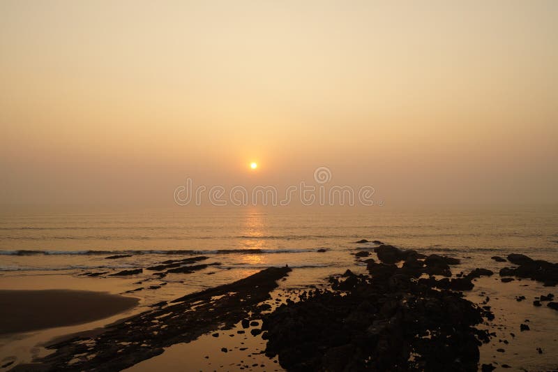 Sunset in Goa, India stock photo. Image of asia, dark - 83071262