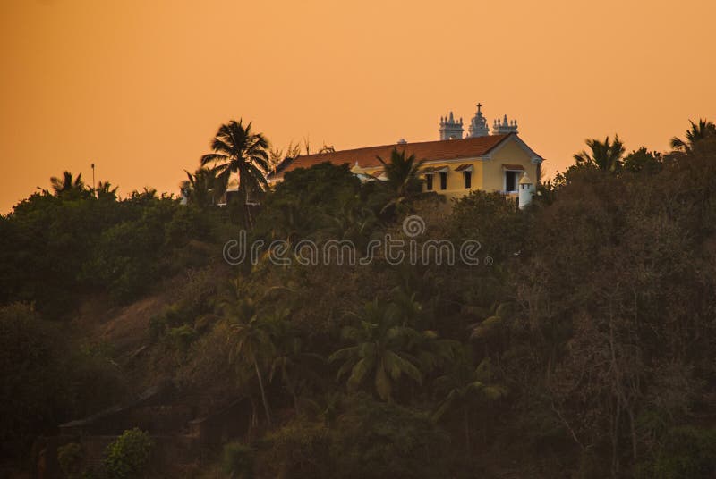 Sunset. Goa state, India. stock photo. Image of clouds - 74590500
