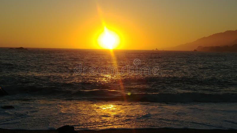 Sunset Goat Rock stock image. Image of california, setting - 119753109