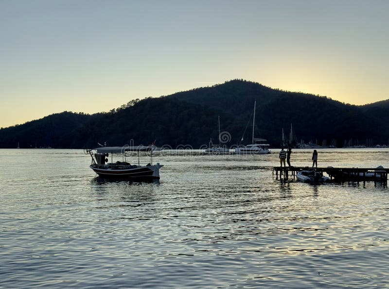 Sunset in Gocek Town in Dalaman, Mugla, Turkey Stock Image - Image of ...