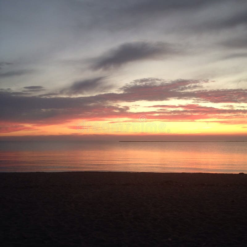 Sunset stock image. Image of sunset, goderich, beach - 48479585