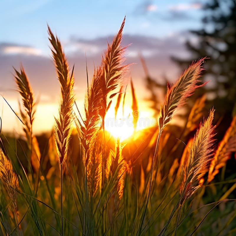 Sunset Grass Ornamental Grass with Variegated Foliage that Chng Stock ...
