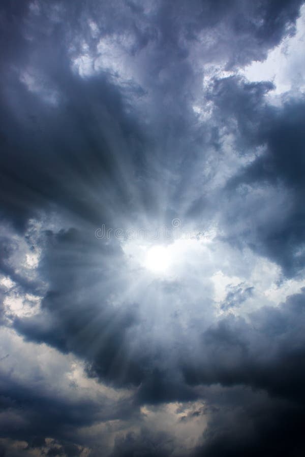 Sunset Light and Colorful Sky with Gray Clouds. Stock Image - Image of ...