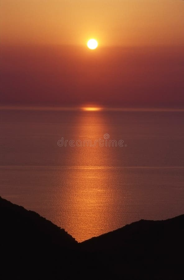Sunset in Greece stock image. Image of soft, quiet, calm - 5606647