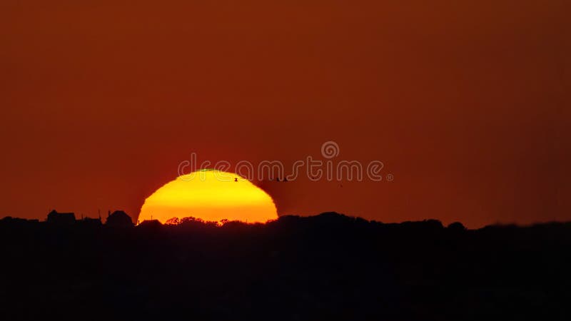 Sunset and Green Flash Over Newhaven Stock Photo - Image of phenomena ...