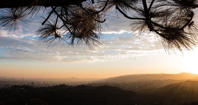 Sunset from the Griffith Observatory. Stock Photo - Image of summer ...