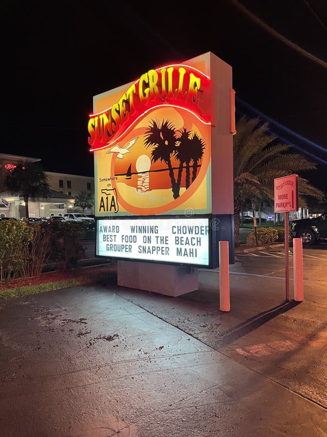 Sunset Grille Located in St. Augustine Beach, Florida Editorial Stock ...
