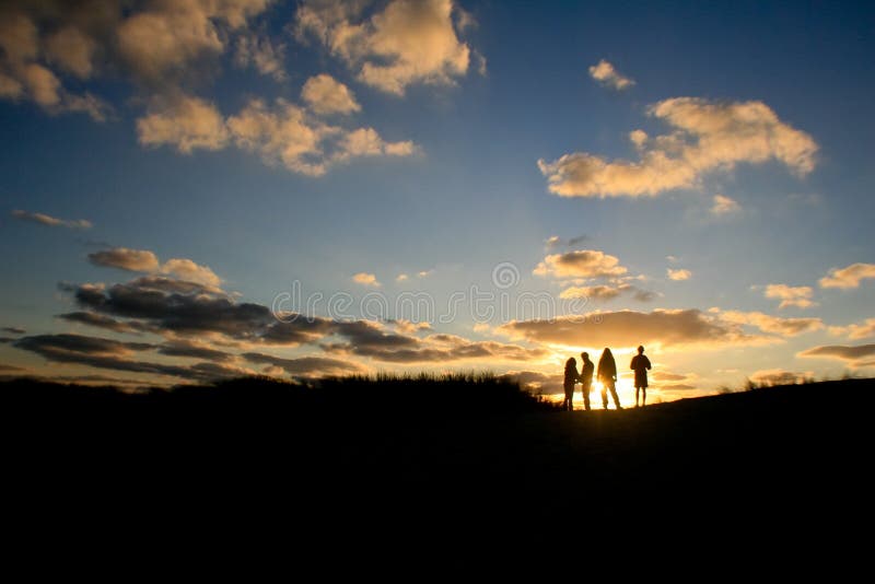 Sunset group friends stock photo. Image of beach, family - 14260668
