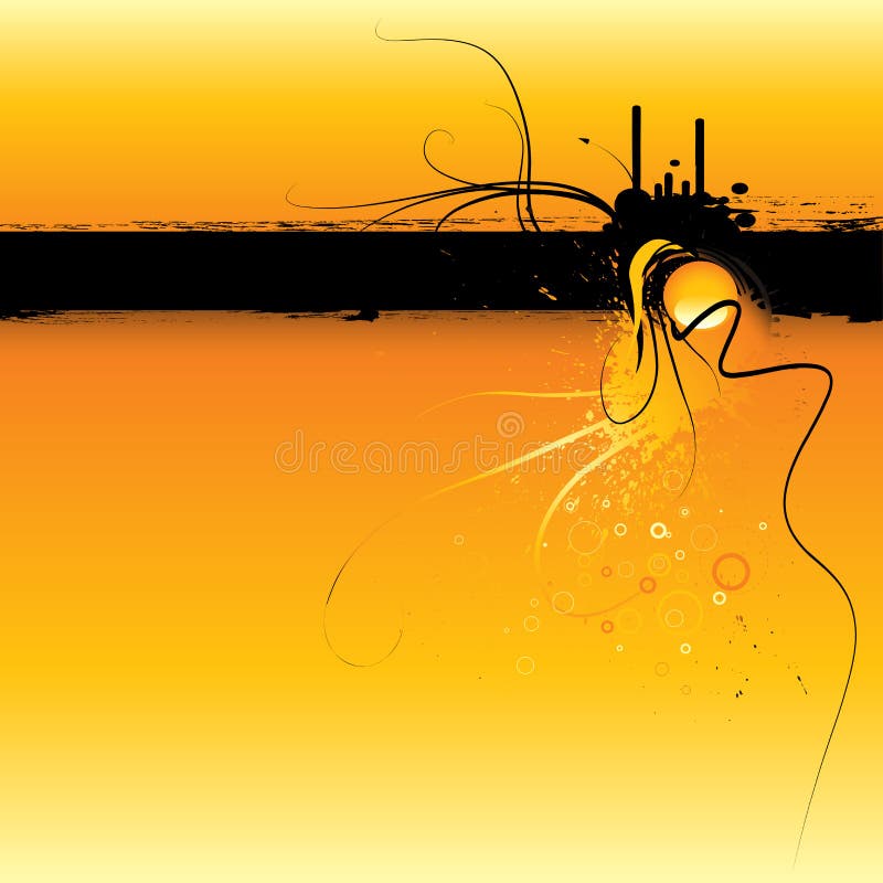 Sunset grunge frame stock vector. Illustration of background - 4611225