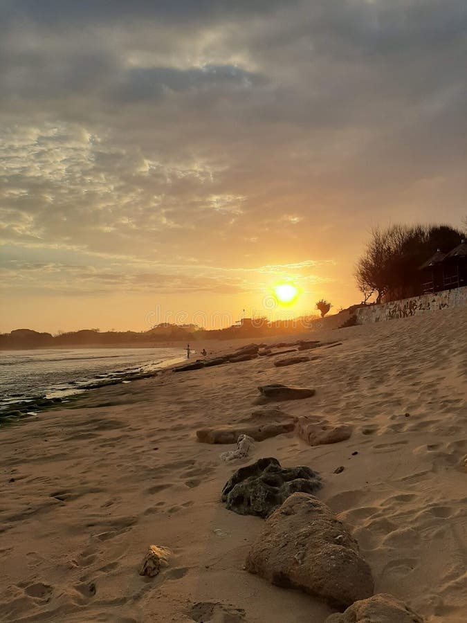 Sunset stock image. Image of beach, kidul, sunset, gunung - 238777777