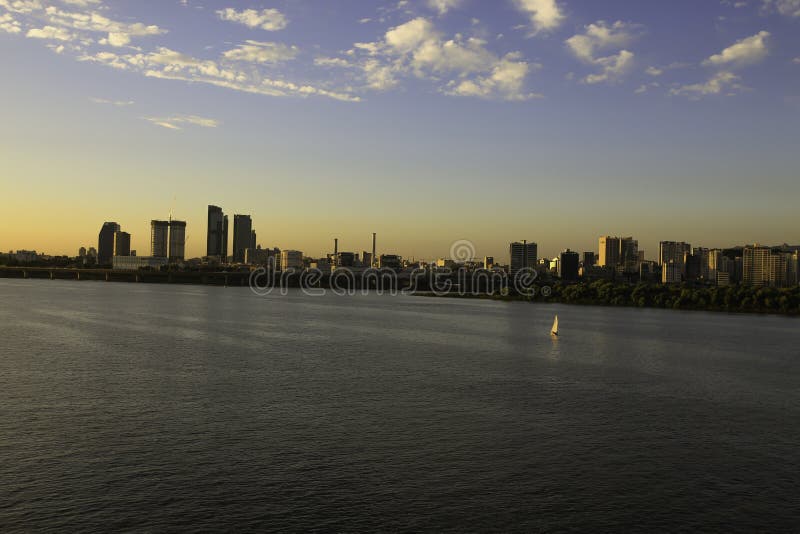 Sunset at Han River Seoul South Korea Stock Image - Image of korea ...