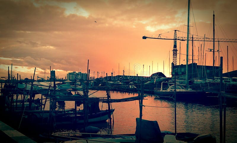 Sunset editorial photography. Image of harbor, landscape - 68974452