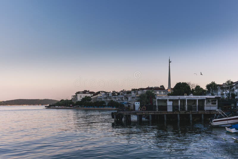 Sunset on the Harbor of Kinaliada in the Princes Islands Near Istanbul ...