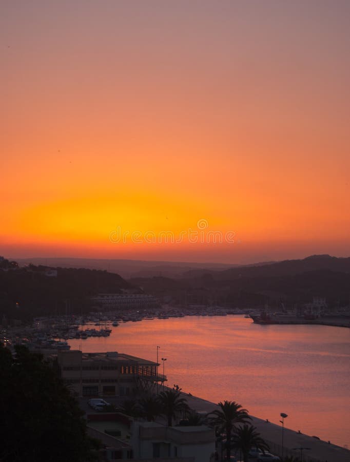 Sunset on the Harbor of Mao Stock Image - Image of minor, harbor: 123571365