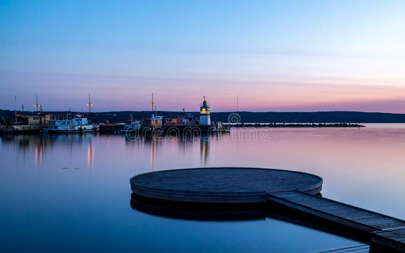 Sunset at harbor stock image. Image of pier, travel, harbor - 59328747