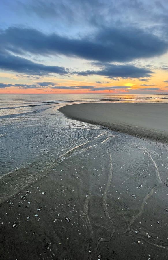Sunset at Harding`s Beach in Chatham, Cape Cod Stock Image - Image of ...