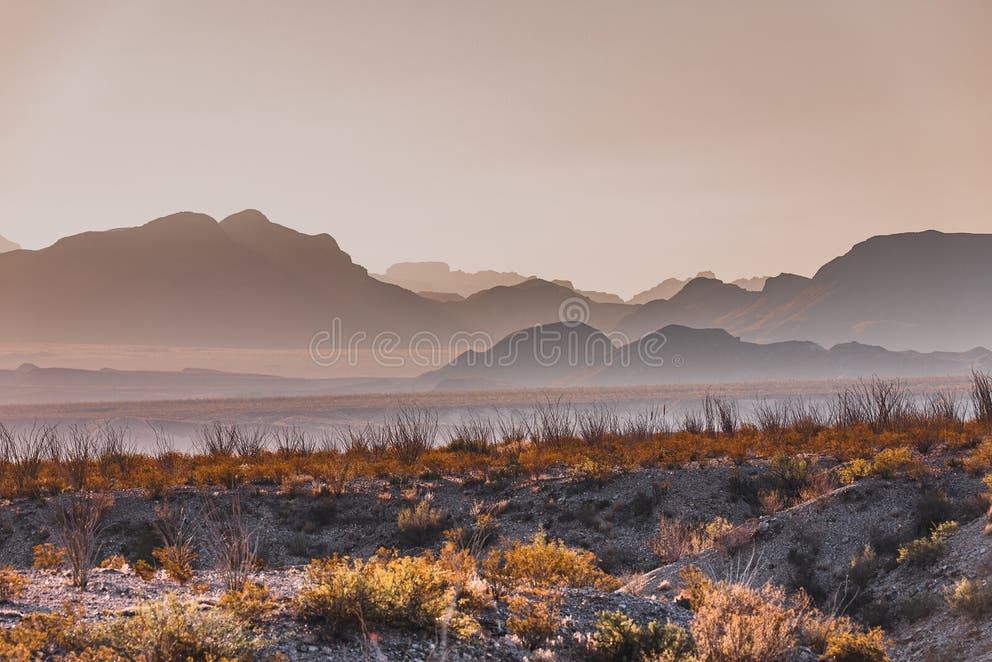 Sunset Haze in the Mountains Stock Image - Image of nature, sunset ...