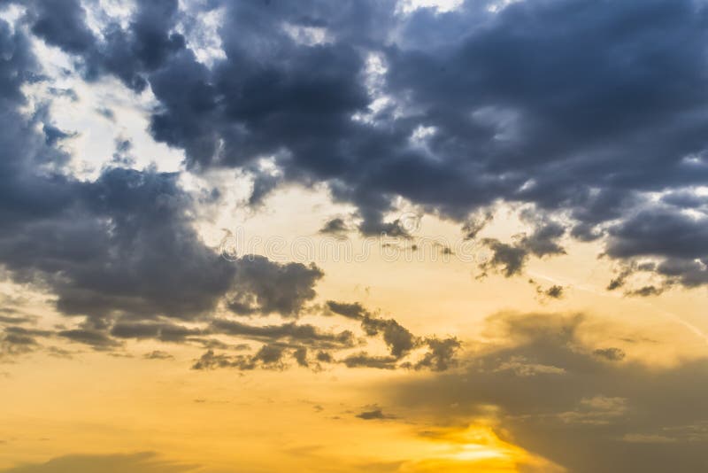 Sunset HDR clouds stock image. Image of evening, landscape - 116963575
