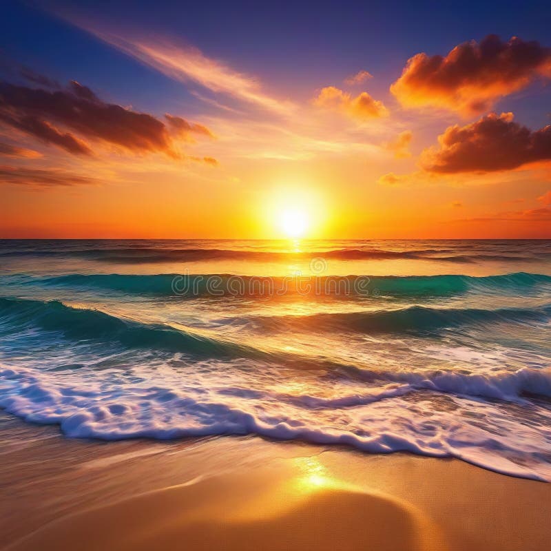 Sunset on the HDRI Created Using Stock Illustration - Illustration of ...