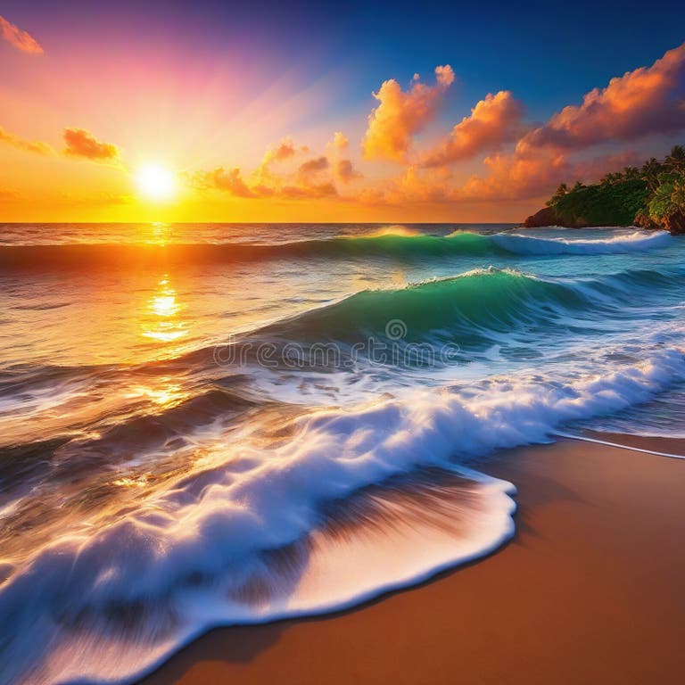 Sunset on the HDRI Created Using Stock Illustration - Illustration of ...