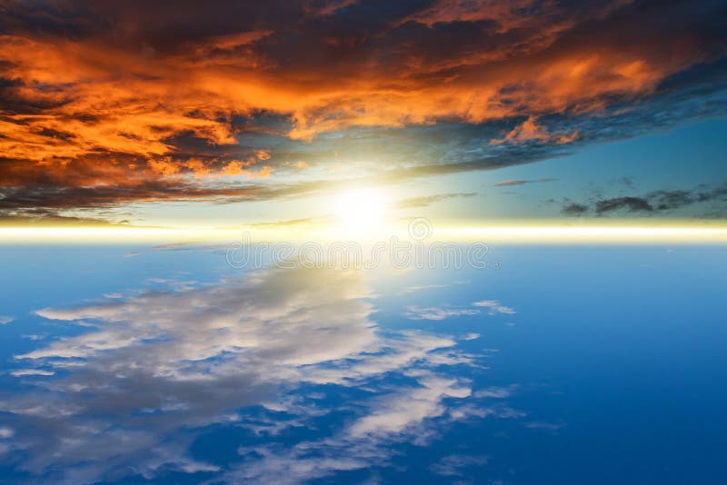 Sunset in Heaven . Abstract Big Explosion . Light from Sky . Stock ...