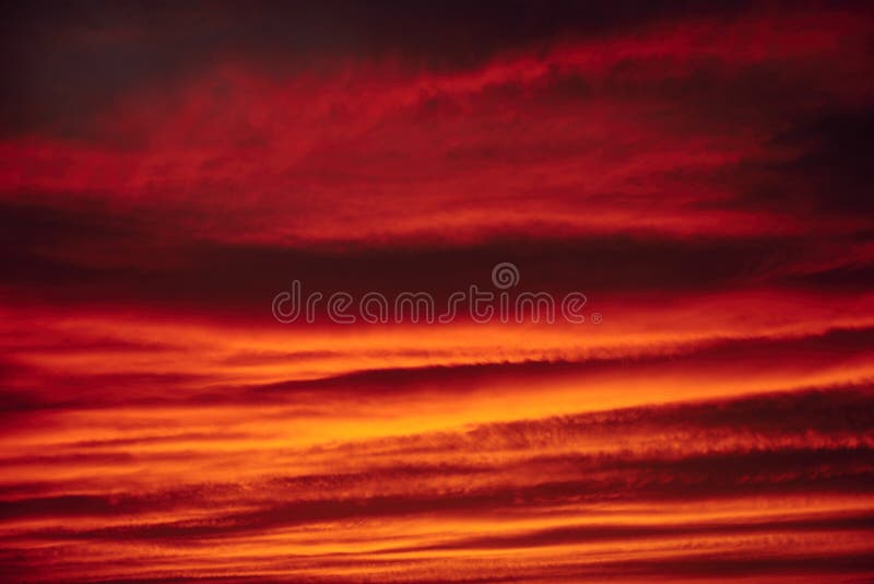 A Sunset Heaven, Orange Sky. Sun Rays Stock Photo - Image of blue ...
