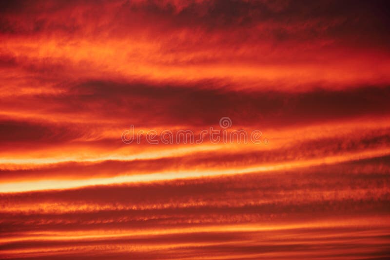 A Sunset Heaven, Orange Sky. Sun Rays Stock Image - Image of scenery ...