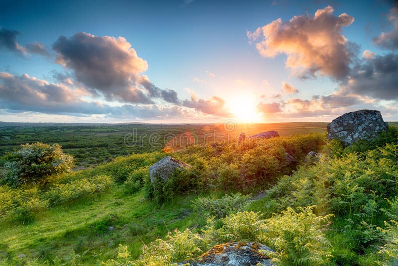 Sunset from Helman Tor stock photo. Image of european - 55240662