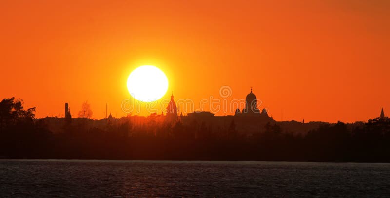 Sunset at helsinki stock image. Image of sunset, travel - 49003377