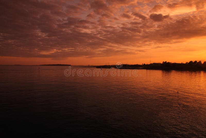 Sunset in Helsinki stock image. Image of stone, orange - 38330587