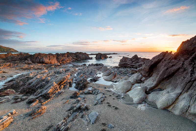 Hemmick Beach Cornwall stock image. Image of beaches - 30635559