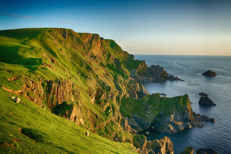 Sunset Hermaness Nature Reserve Unst (Shetland) Stock Image - Image of ...