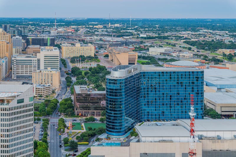Sunset High Angle View of the Omni Dallas Hotel Editorial Photo - Image ...