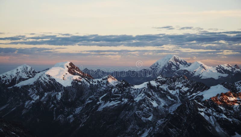 Sunset in high mountain stock image. Image of mountaineering - 1667331