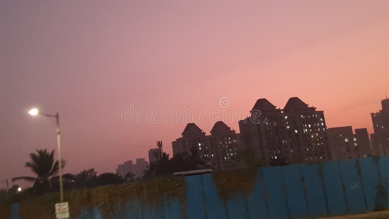 Sunset in High Rise Building Urban Area Thane Stock Photo - Image of ...