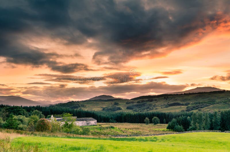 Sunset in the Highlands stock photo. Image of scottish - 34386550